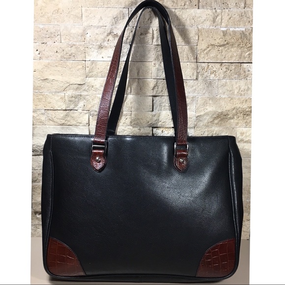 Jack Rogers | Bags | Jack Rogers Bag Handbag Leather Tote Black Brown ...